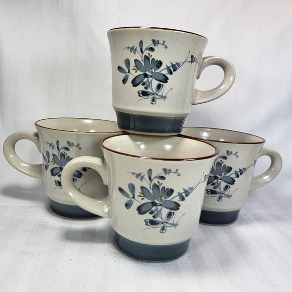 Noritake | Dining | Lot Of 4 Noritake Stoneware Cups Pleasure 8344 Blue ...